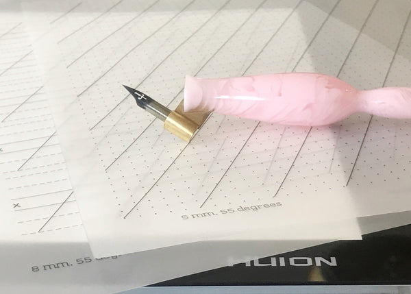 Calligraphy Guidelines at 55 and 52 degrees from Kestrel Montes – INKMETHIS